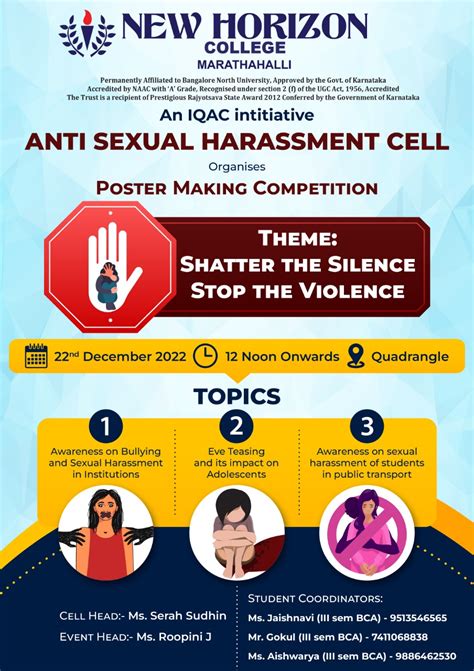 Poster Making Competition” By ” Anti Sexual Harassment Cell” New