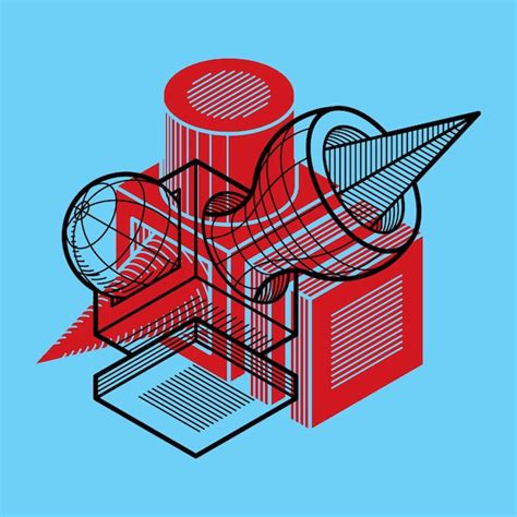 Premium Vector Engineering Three Dimensional Construction Abstract