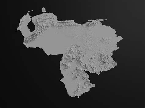 Venezuela Topographical Relief Map 3d Model Stl For Cnc And 3d Printing Etsy