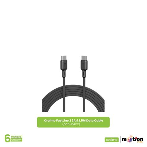 Oraimo Fastline 2 3a And 15m Data Cable Ocd 154cc Black Bd
