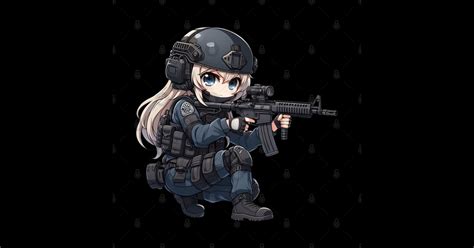 Tactical Chibi Girl Chibi Sticker Teepublic