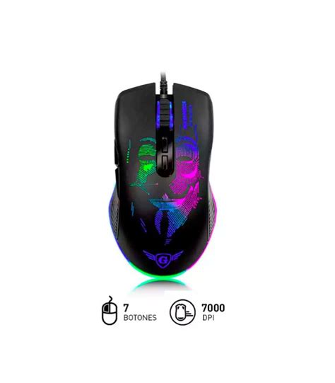 Mouse Gamer Mic Gm859 Anonimus 7 Botones Rgb