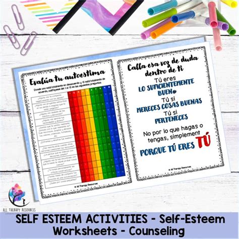 Self Esteem Activities Self Esteem Worksheets Counseling Spanish