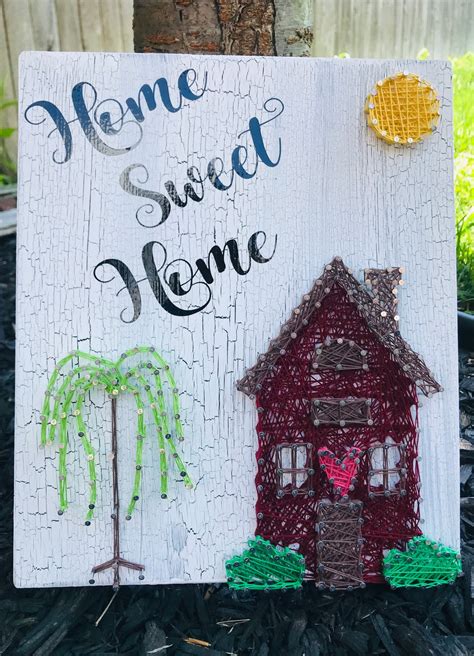 Home Sweet Home String Art House String Art Home With Weeping Willow