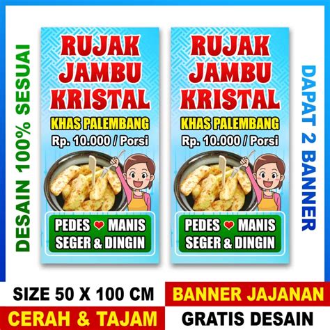 Banner Warung Es Jajanan Jambu Rujak Pop Ice Capcin Teh Poci Lazada Indonesia