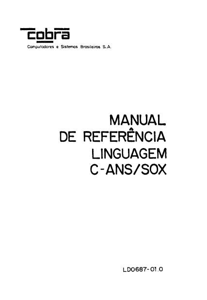 Manual De Referência Linguagem C Ans Sox Datassette