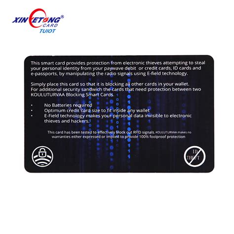 Anti Hacker Passive Rfid Block Card Blocking Rfid Shield Card China