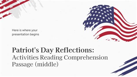 Patriots Day Reflections Activities Reading Comprehension