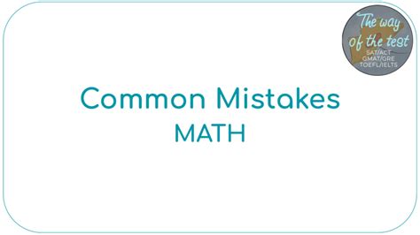 Common Math Mistakes A Guide To Error Analysis