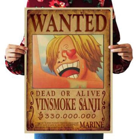 One Piece Merch Dead Or Alive Vinsmoke Sanji Wanted Bounty Poster