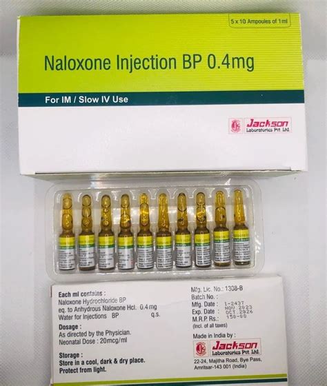 Naloxone Bp 04mg Injection At Best Price In New Delhi By Jackson Laboratories Pvt Ltd Id
