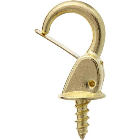 Builders Hardware 2 Pack 78 Brass Safety Cup Hooks Home Hardware