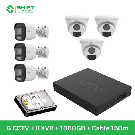 Uniview 6 Unit 1080p Night Vision Security Cctv Camera Package Best Price In Dhaka Shift Tech Bd