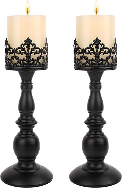 Candle Holders For Pillar Candles Gothic Matte Black