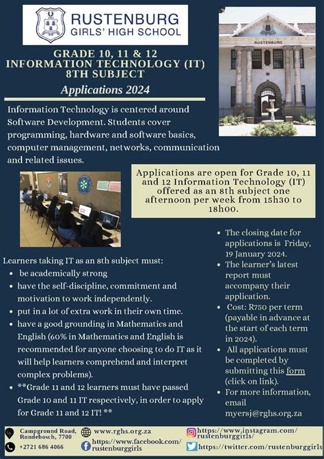 Rustenburg Girls High School Offers Information Technology As An 8th