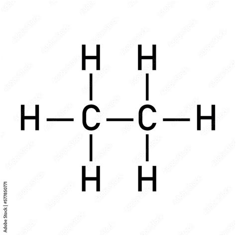 Ethane Structure And Formula Organic Chemical Compound Vector Illustration Isolated On White