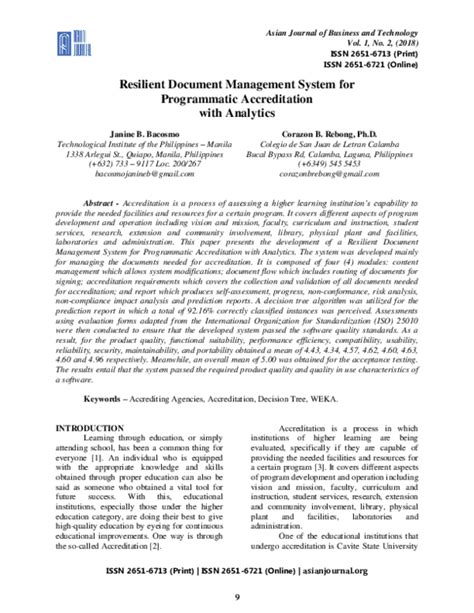 Pdf Resilient Document Management System For Programmatic Accreditation With Analytics