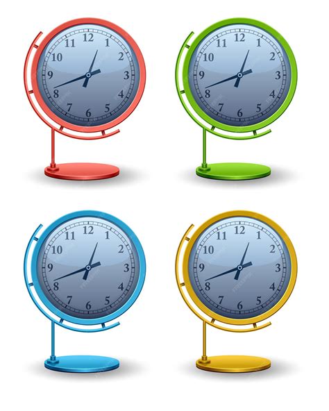 Premium Vector Set Analog Clock Illustration