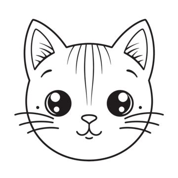 Cat Face Colouring Page
