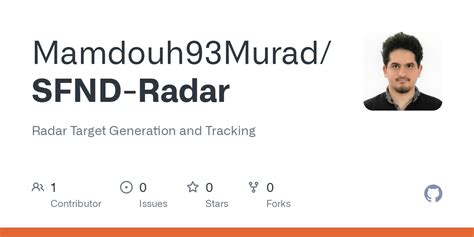 Github Mamdouh93murad Sfnd Radar Radar Target Generation And Tracking