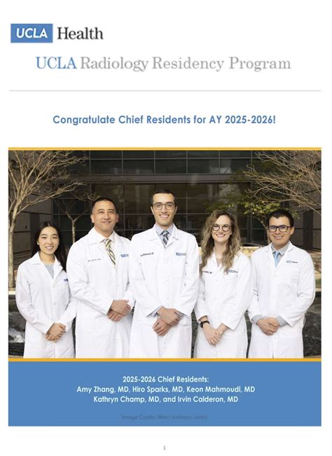 Meet Our Chief Residents Radiology Ucla Health