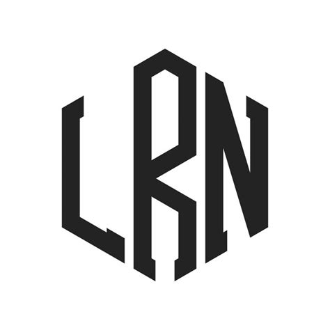 Desenho Do Logotipo Lrn Letra Inicial Lrn Monograma Logotipo Usando Forma De Hexágono Vetor