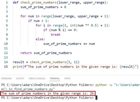 Sum Of All The Prime Numbers In A Given Range In Python