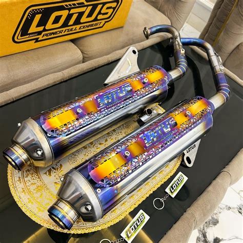 Ungu Moncong Shijiro Original Lotus Exhaust Purple Shield 28 38 Oute 38 Mio Beat Fi Beat New
