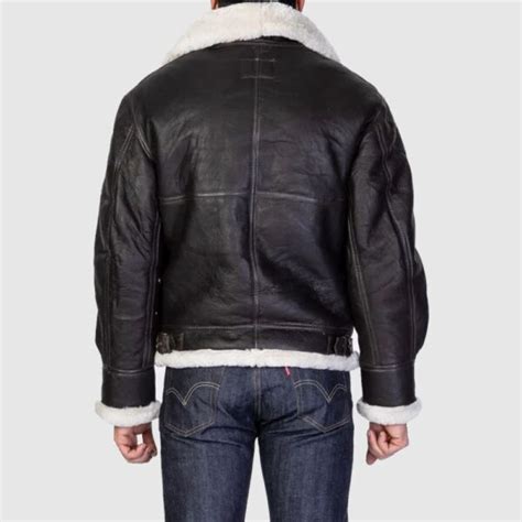 Military Surplus B 3 Shearling Flight Jacket Black