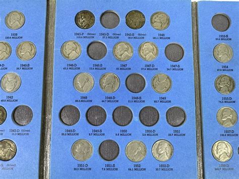 Vintage Nickels Coin Collection Featuring Buffalo Nickels 1910 Liberty
