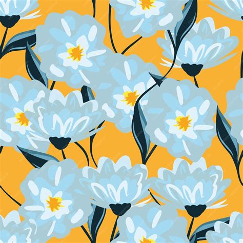 Premium Vector Delicate Flower Vector Background Pattern Seamless