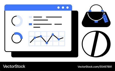 Online Shopping Analytics Dashboard With Charts Vector Image