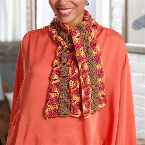 Free Easy Red Heart Autumn Fall Scarf Crochet Pattern Yarnspirations