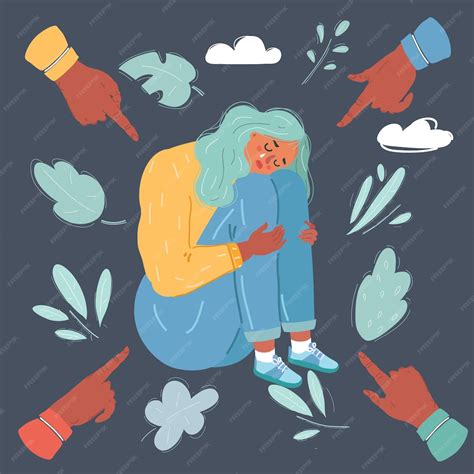 Ilustración De Dibujos Animados Vectoriales De Mujer Culpable Mirando