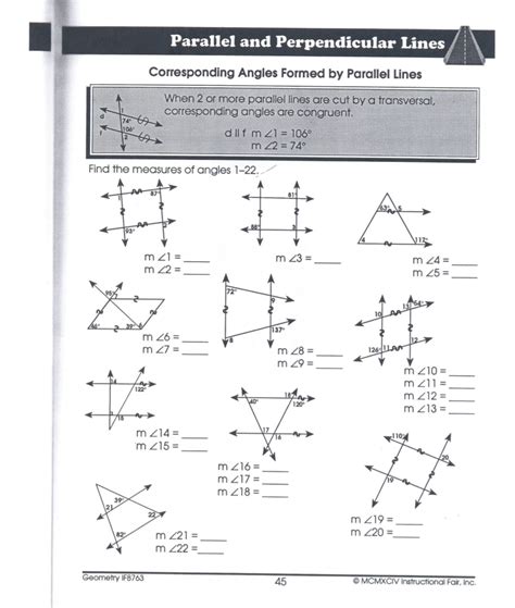 Solved Parallel And Perpendicular Lines Corresponding Angles