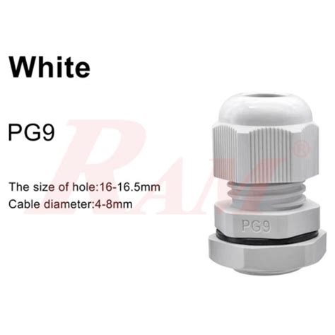 Pg9 White Plastic Cable Gland 4~8mm Connector Waterproof Ram
