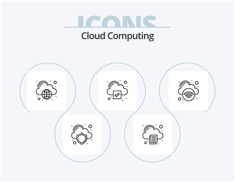 Cloud Computing Line Icon Pack 5 Icon Design Internet Connection