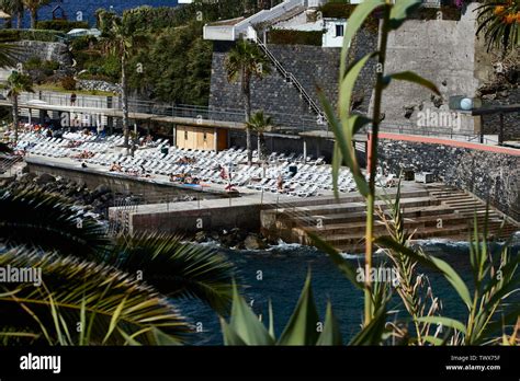 Tourism Along The Frente Mar Coastline Of Funchal Madeira Portugal