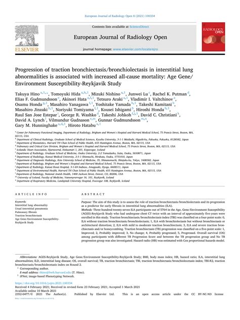 Pdf Progression Of Traction Bronchiectasis Bronchiolectasis In Interstitial Lung Abnormalities
