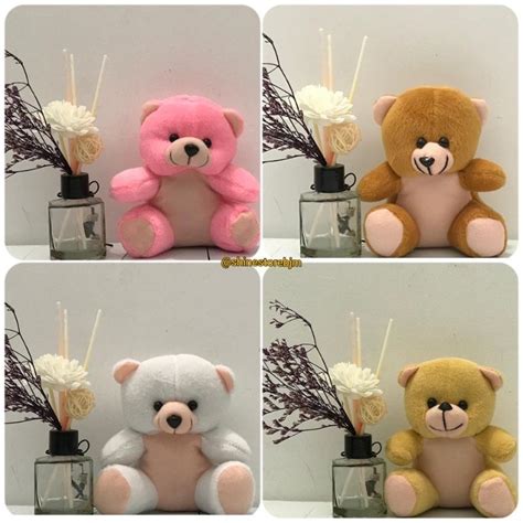 Jual Boneka Bear Mini 15 Cm Warna Coklat Cream Putih Biru Dan Pink Muda Boneka Velboa Boneka