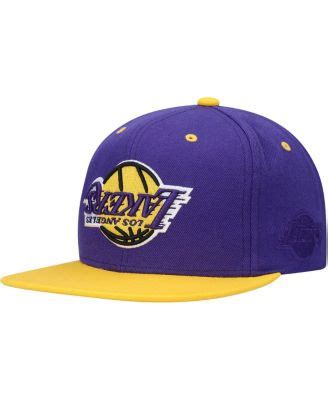 Mens Purple And Gold Los Angeles Lakers Upside Down Snapback Hat Macys