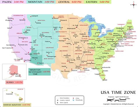 Usa Time Zone Map Us Time Zone Map Time Zones Usa Map Of Time Zones