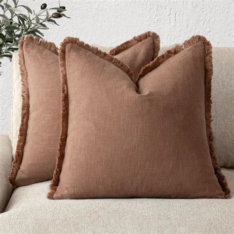 Lilly And Lula Decorative Nordic Frill Cotton And Linen Cushion Covers