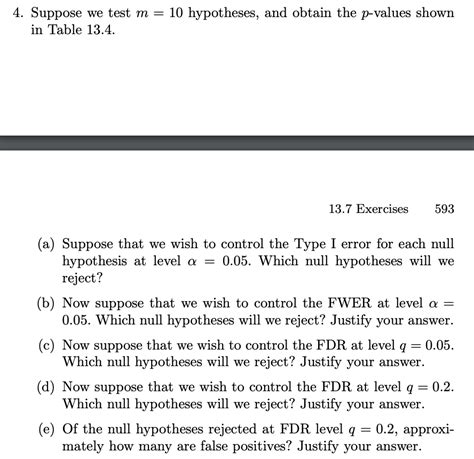 Solved 0031 Null Hypothesis P Value H01 00011 H02 H03