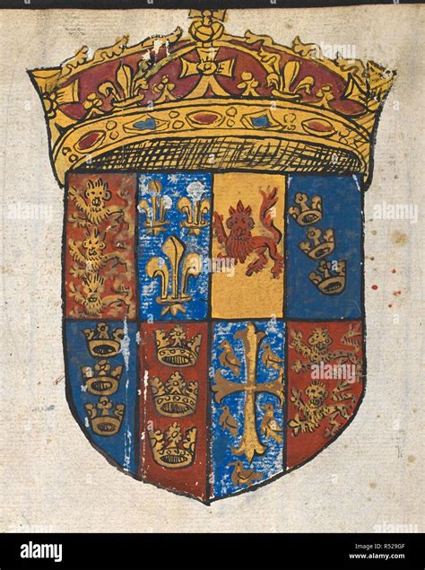Coloured Shield Of The Royal Coat Of Arms Of Henry Viii On 49 Off