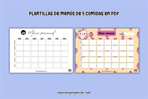 Plantilla De Menú Escolar Para Imprimir