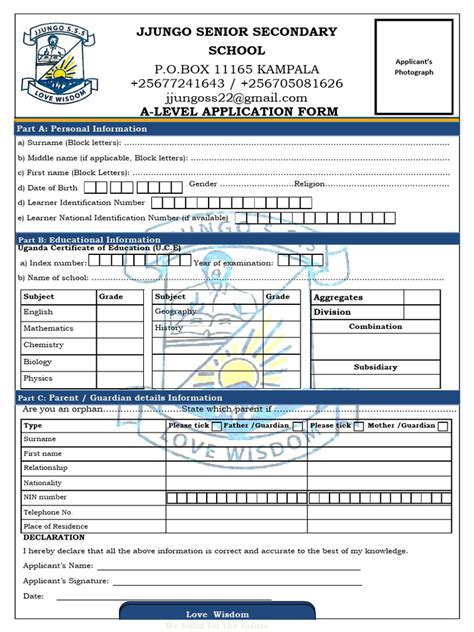 A Level Application Pdf