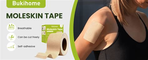 Bukihome Athletic Moleskin Blister Prevention Tape 2in X 16ft 4x More