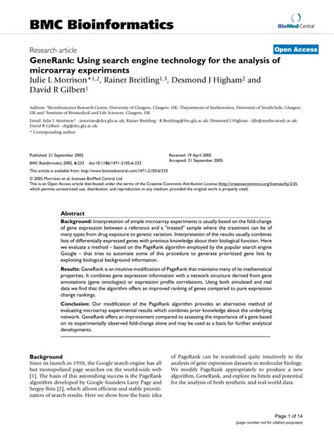 Pdf Generank Using Search Engine Technology For The Analysis Of