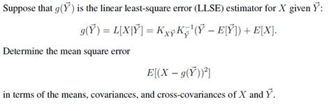 Suppose That G Y Is The Linear Least Square Error